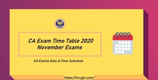 CA Exam Time table November 2020 | New Release Dates